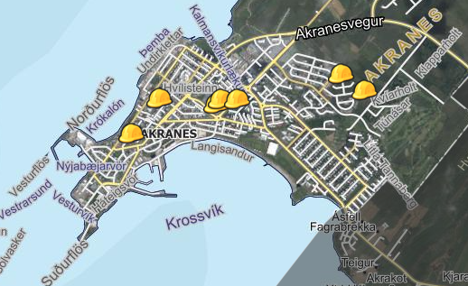 Framkvæmdir í kortasjá Akraness | Akraneskaupstaður
